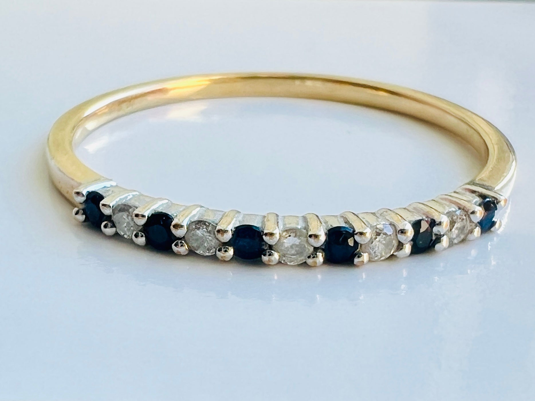 9ct Gold Sapphire & Diamond Stacking Ring – Ring-Life